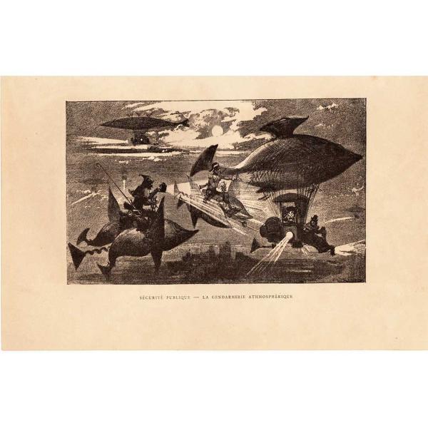 アルベール・ロビダが1883年に発表した未来小説『20世紀（Le Vingtieme Siecle）』の挿絵から《治安局 航空憲兵隊》アルベール・ロビダはジューヌ・ヴェルヌと並ぶフランスを代表する近未来SF小説作家であり画家でした。彼の自由...