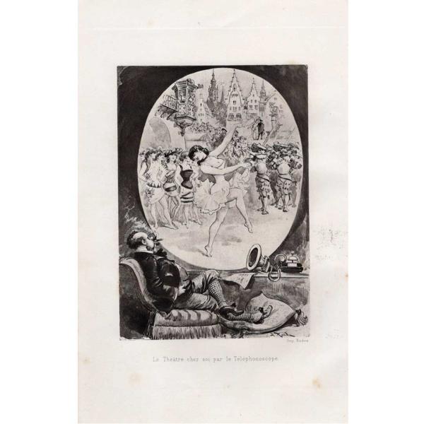 アルベール・ロビダが1883年に発表した未来小説『20世紀（Le Vingtieme Siecle）』の挿絵から《テレフォノスコープ》アルベール・ロビダはジューヌ・ヴェルヌと並ぶフランスを代表する近未来SF小説作家であり画家でした。彼の自由...
