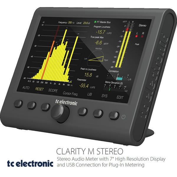 tc electronic　Clarity M Stereoプラグインメーター監視用の7インチ高解像度ディスプレイとUSB接続を備えたステレオオーディオラウドネスメーターClarity M Stereo は、高解像度7インチLCDディスプレ...