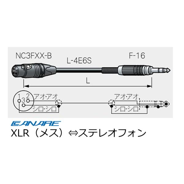 XLR/キャノン（メス）-ステレオフォン（オス） 5ｍSPC05-B1XLR(メス)コネクター：NC3FXX-B（ノイトリック）ステレオフォン（オス）：F-16ケーブル：L-4E6S（黒）