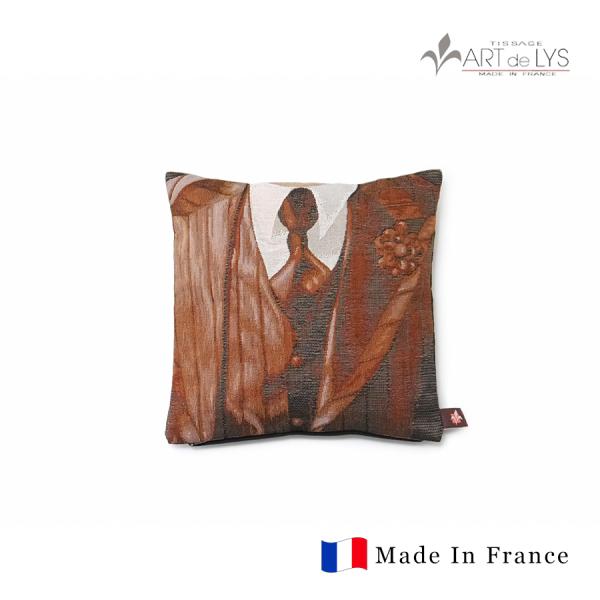 100% Made in France since 1890ART de LYS/アールドリス/クッションカバー/2013/The groom/35×35/フランス製/小さい/お洒落/インテリア/ソファ/ベッド/ゴブラン織り/ジャケット/ベ...