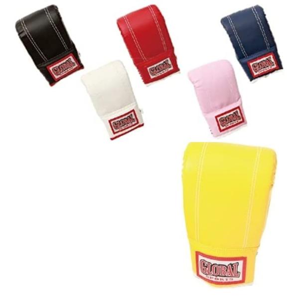 メーカー：グローバルスポーツサイズ：S　(子供用)カラー：黒、赤、青、白、ピンク、黄色素材：合皮・子供用のパンチンググローブ・ラテックス素材のパッドでクッション性が良い。・柔らかく握りやすい(ゴムの耐久性アップ)