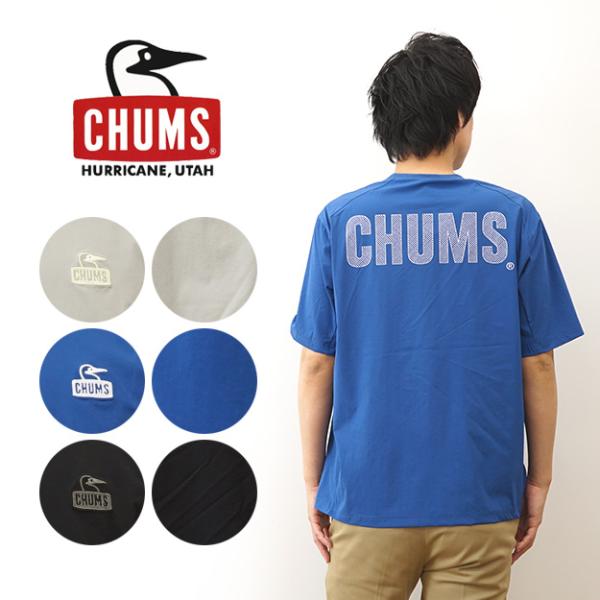 CHUMS チャムス エアトレイル ストレッチ チャムス Tシャツ メンズ レディース 大きいサイズ オーバーサイズ ゆったり 半袖 涼しい 撥水加工 通気性 ポケット付き ワンポイント ロゴ プリント おしゃれ ブービー ペンギン アメカ...