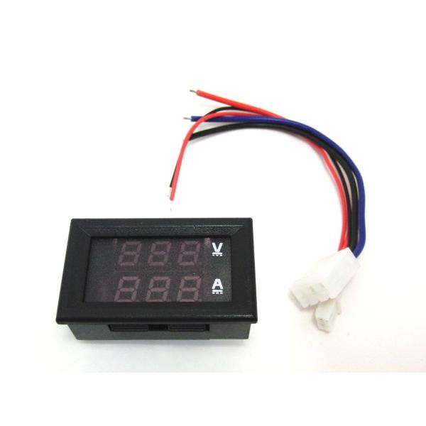 デジタルの電圧計・電流計がひとつになったモジュールです。シャント抵抗(センス抵抗)内蔵なので追加部品無しでお使い頂けます。測定電圧範囲：DC0〜100V測定電流範囲：DC0〜10A３ピンコネクタ（測定端子）　赤：電源＋、負荷＋　黒：電源−　...