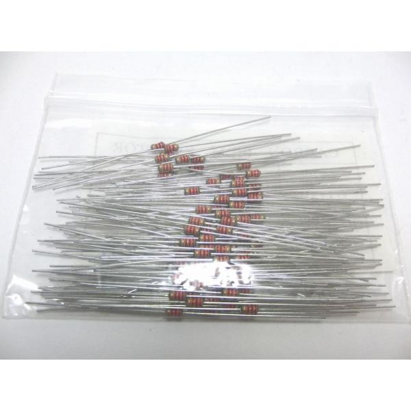 一般的な炭素皮膜(カーボン)抵抗器です。誤差：±5％定格電力：1/6W　(約0.167W)１袋＝99〜101本入