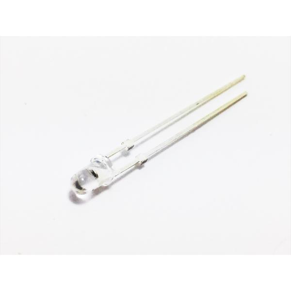 直径3mmの砲弾型赤外線LED 10個入パックです。アナログセンサ基板TypeWESTに採用しています。【仕様】　型名：OSI5FU3A11C　外形：3mm　発光色：赤外線　ドミナント波長：940nm(標準)　順方向電圧(VF)：1.35V...