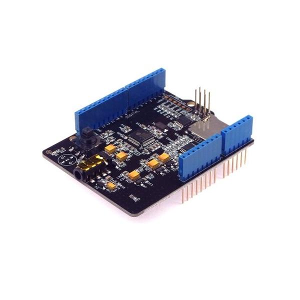 Seeed Studio製のミュージックシールドです。VS1053b搭載、microSDカード上のMP3,WMA,WAV,AAC,MIDI,Ogg Vorbisファイルを再生できます。  ●特徴・Arduino Uno/Seeeduino,...