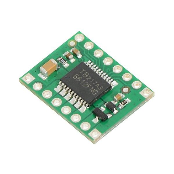 連続最大1Aのモーターを2個接続できるモータードライバモジュールです。  東芝のTB6612FNGを搭載。1チャンネルあたり、連続最大1A、ピーク3Aです。各チャンネル事に、入力が3本あります。うち2本のデジタル入力で、正転、逆転、ブレーキ...