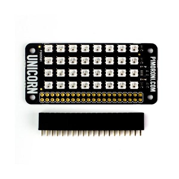 Raspberry Pi Zeroと同サイズの、色鮮やかな32（8 x 4）RGB LEDマトリクスを搭載したpHATボードです。2 A以上の供給能力がある電源が推奨です。Pythonライブラリが用意されており、簡単に使用できます。本pHA...