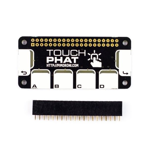 Raspberry Pi Zeroと同サイズの、LED付きのタッチパッドが六つ搭載されたpHATボードです。六つの静電容量式タッチパッドは、用途を自由にアサイン可能。各パッドにはそれぞれに高輝度白色LEDが搭載され、ホワイトボード用のペンで...