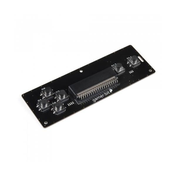 micro:bitに、ファミコンライクなボタンと外部入力用のポートを追加する拡張基板です。ボードの左側に4方向の十字キー、右側に二つのアクション用ボタンを搭載しています。マイクロビットの二つのプッシュボタンは、スタートとセレクトとして機能し...