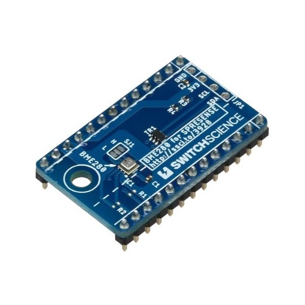ソニーセミコンダクタソリューションズ株式会社の「SPRESENSE」専用の環境センサー基板です。基板上に搭載した BME280 により温度・湿度・気圧の測定ができます。基板上には 拡張用の 3.3V系 I2C 端子もあるので、信号レベル変換...