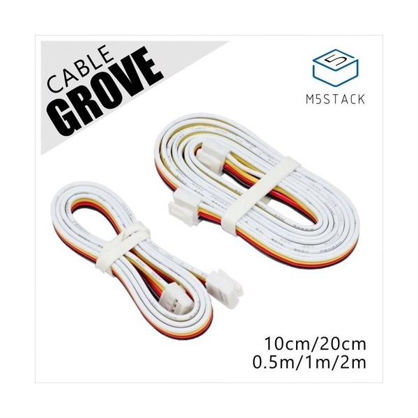 M5Stack用のGROVE互換ケーブル200 cm（1個入り）です。M5Stack FIREやM5GOとGROVEモジュールを接続する際に使用する4ピンケーブルです。サイズは他に、10 cm、20 cm、50 cm、100 cmがあります。