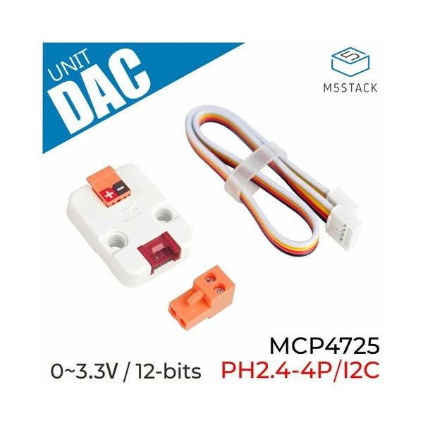 12 bit高分解能DACチップMCP4725を搭載した、M5Stack用のDAコンバーターユニットです。電圧や音などのデジタル信号をアナログ信号に変換する機能を提供します。12 bitの分解能を持つMCP4725チップを採用しており、入力...