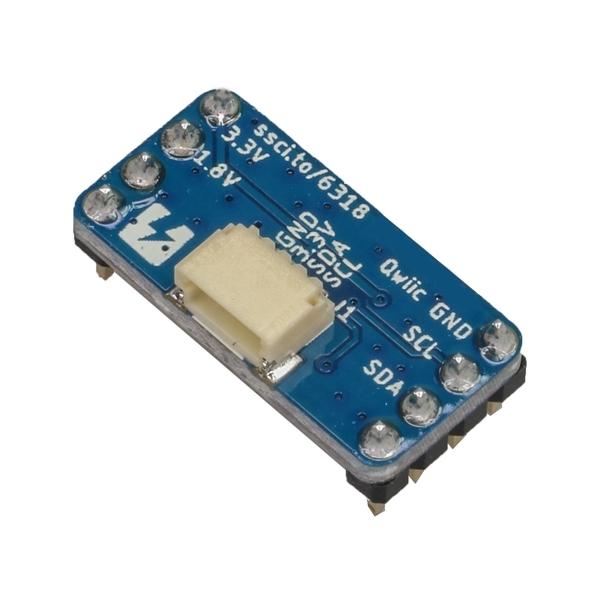 SPRESENSEメインボードにSparkfunのQwiicシステムの基板を接続するための変換基板です。AdafruitのSTEMMA QTもつながります。SPRESENSEのI/O電圧は1.8VとQwiicの3.3Vを合わせるため、電圧変...