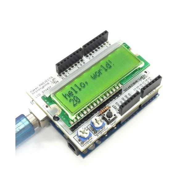 小林 茂さんの著書「Prototyping Lab ―『作りながら考える』ためのArduino実践レシピ」内で紹介されているLCDシールド(P.98 LCDを自分でシールド化する)に対応したキットです。  【付属品】プリント基板　1枚  シ...