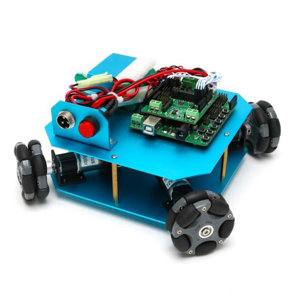 本商品は4輪駆動のオムニホイールロボットです。オムニホイール機構の特性を生かし、各車輪の回転速度、回転方向を変えるだけで、あらゆる方向への移動が可能です。Arduino互換のコントローラボードを使用している為、Arduino言語オープンソー...