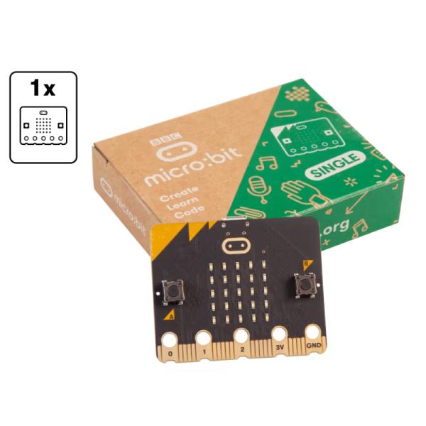 ・BBC micro:bit V2ボード・安全リーフレットmicro:bitをコンピュータに接続するには、2本のAAA電池(SINGLEパックには含まれていません)とUSBリード線を備えた電池バックも必要です。(コンピュータを使用するのでは...