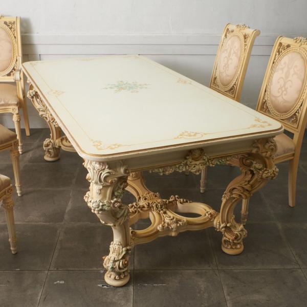 **サイズ（単位mm）**-  幅 2020 奥行き 1050 高さ 795＊若干の誤差は御了承下さい。**主な素材**- クラック加工- ハンドペインティング**特記事項**- 参考定価:774,400円(税込)- テーブルのみの販売です...