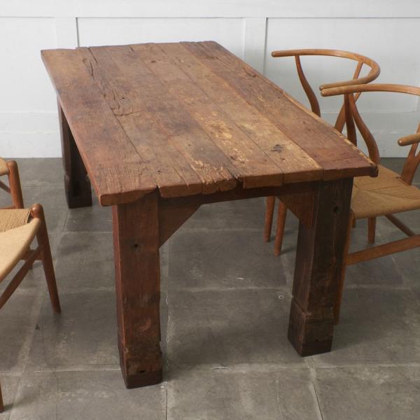 **サイズ（単位mm）**-  幅 1500 奥行き 795 高さ 700 床から幕板までの高さ 595＊若干の誤差は御了承下さい。**主な素材**- チーク**特記事項**- テーブルのみの販売です。チェアは含まれません。- 全体に欠けや...