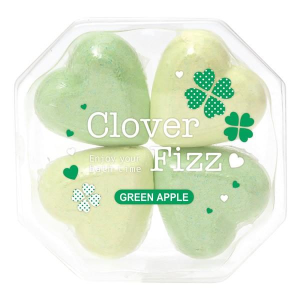 ハートの入浴剤が4個入った、四葉のクローバー型のバスフィズです。入浴用なら1回分、フットバス、ハンドバスなら約2回使えます。■販売元／ノルコーポレーション■内容量／32g（8g×4）■パッケージサイズ／W75xD136xH75mm■成分／炭...