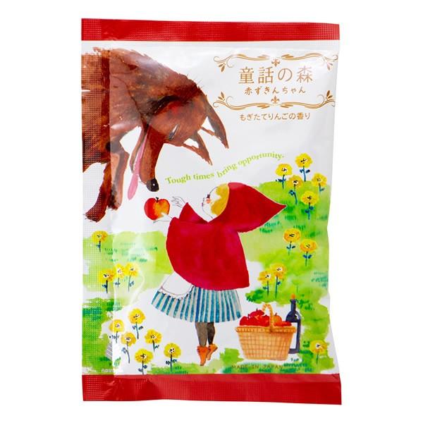 お風呂で楽しむ童話の森懐かしいお話がお待ちかね。[赤ずきんちゃん]もぎたてりんごの香り　ミルキーピンクの湯色保湿成分：ローヤルゼリーエキス・リンゴ果実エキス■販売元／紀陽除虫菊■内容量／50g■成分／硫酸Na、炭酸水素Na、酸化チタン、香料...