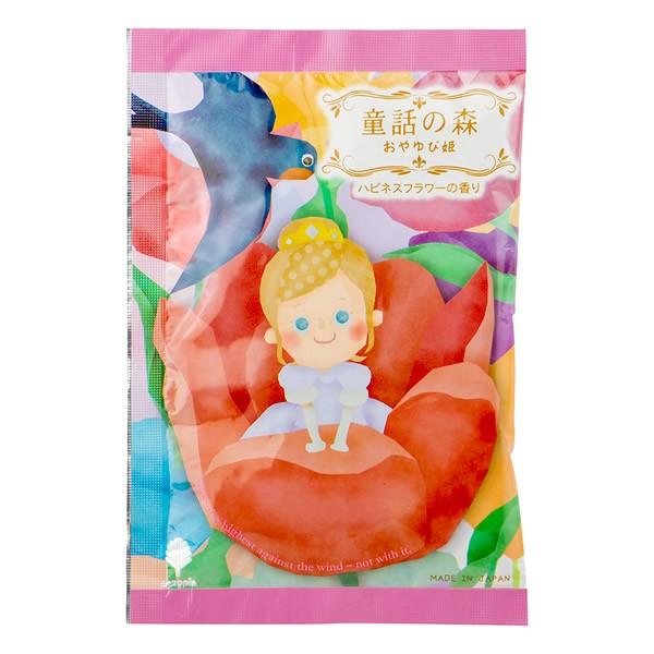 お風呂で楽しむ童話の森懐かしいお話がお待ちかね。[おやゆび姫]ハピネスフラワーの香り　ピンクの湯色保湿成分：ローヤルゼリーエキス、ユキノシタエキス、ボタンエキス、クズ根エキス■販売元／紀陽除虫菊■内容量／50g■成分／硫酸Na、炭酸水素Na...