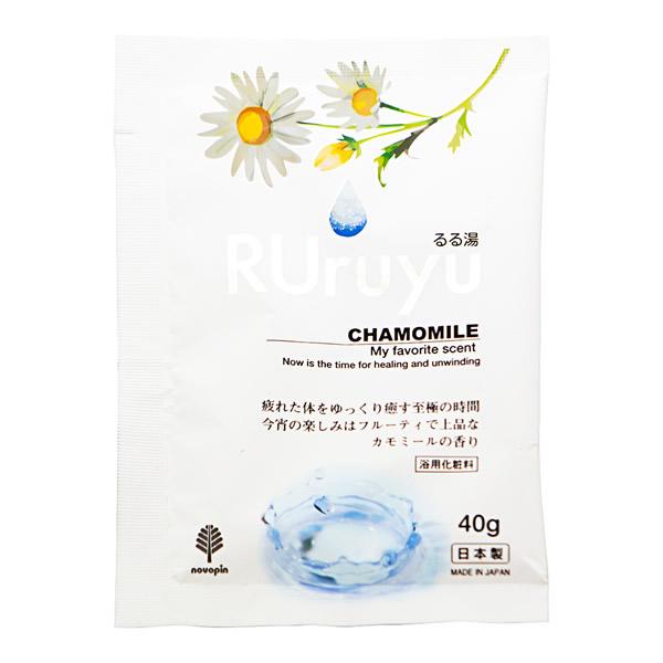 疲れた体をゆっくり癒す至極の時間[カモミール]フルーティーで上品なカモミールの香り■販売元／紀陽除虫菊■内容量／40g■成分／硫酸Na、炭酸水素Na、香料、グリシン、シリカ、水、エタノール、ローヤルゼリーエキス、ヒアルロン酸Na、α-グルカ...
