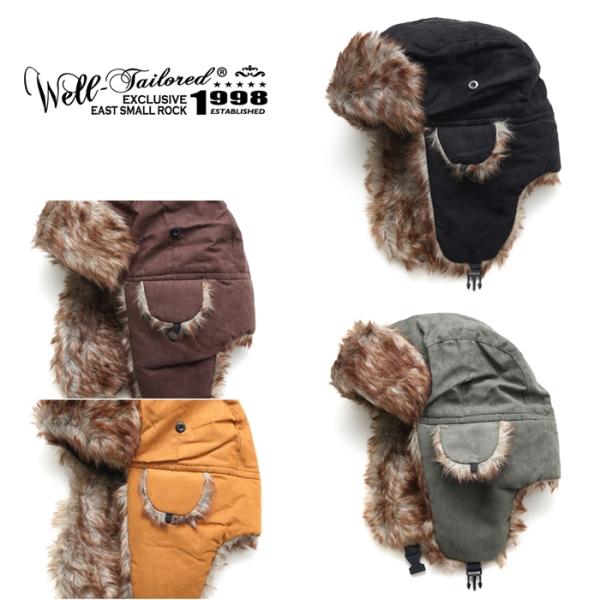 ウェルテイラード[Well-Tailored]「フェイクスウェードフライトキャップ」(全4色)(07-wl2352)≪サイズ≫頭周り：57〜59cm※頭回りはメーカー表記の対応サイズとなります。≪カラー≫BLACK/ブラックBROWN/ブラ...