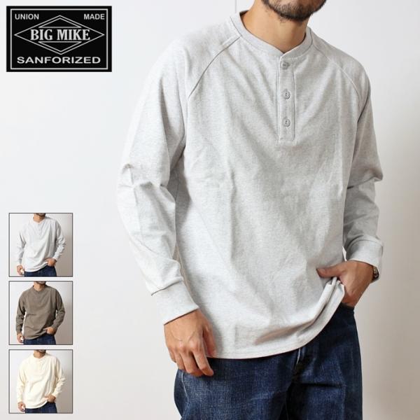 ビッグマイク[BIG MIKE]「10オンス ヘンリーネック 長袖 ヘビーウェイト Tシャツ」(全3色)(35-102538790)≪サイズ≫(M)着丈：69.0cm身幅：58.0cm裄丈：79.0cm(L)着丈：71.0cm身幅：60.0...