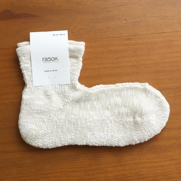 ラソックス[rasox]「ビッグスラブ・ミッド」(66-ca240lc01)≪カラー≫101/ナチュラル≪サイズ≫Sサイズ：22.0〜24.0mMサイズ：24.0〜26.0cmLサイズ：26.0〜28.0cm≪素材≫綿、アクリル、その他≪生...