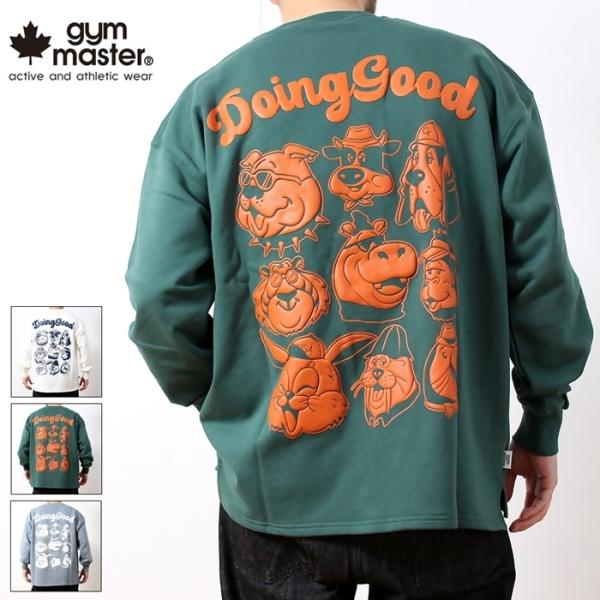 ジムマスター[gym master]「10.3oz 裏毛スウェット プリント ビッグ ロンTee "Doing Good"」(全3色)(66-g421705)≪サイズ≫(M)着丈：68.0cm身幅：60.0cm肩幅：58.0cm袖丈：54....