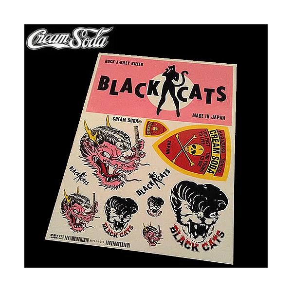 ★永遠のロカビリー・ヒーローBLACK CATSに特化したデザイン集！★ファンにとっては見逃せない１枚！★お手持ちのアイテムのステッカーチューンを楽しんで下さい！※SIZE：横27cm×縦19.7cm