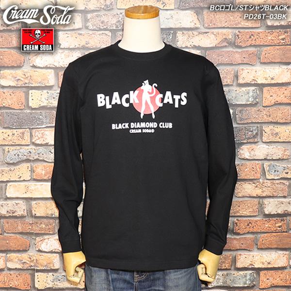 ●こちらの商品は、メール便配送(追跡可能なネコポス・ゆうパケット)で送料無料でお届けします！●★有りそうでなかった、BLACK CATSのロゴロンTの登場です！★永遠のロカビリー・ヒーロー・ブラックキャッツ。今も変わらず輝き続けるブラックキ...