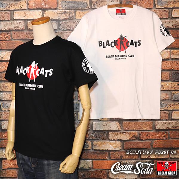 ●こちらの商品は、メール便配送(追跡可能なネコポス・ゆうパケット)で送料無料でお届けします！●★ロングスリーブTシャツで大ブレイクのブラックキャッツロゴTのショートスリーブバージョンが遂に発売！★ショートスリーブは肩にもプリントが入り、スペ...