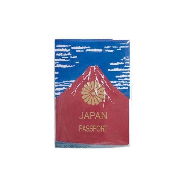 パスポートを入れると北斎の赤富士が完成するパスポートホルダー。パッケージが新しくなりました。ギフトにも最適です。design by Eri Tsunoda.サイズ：W18×H12.5cm素材；pvc生産国：中国