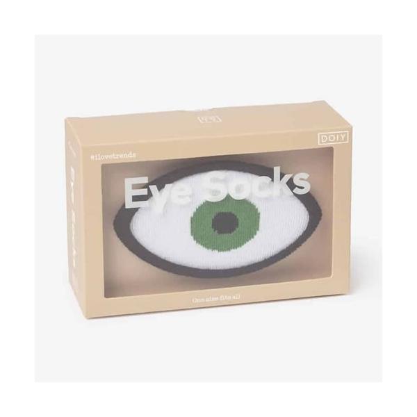 目のパッケージのギフト向け靴下。サイズ：ワンサイズ (23-26cm)<br>パッケージサイズ：W14×D5×H9cm素材：コットン78%、ポリエステル20%、ポリウレタン2%生産国：中国