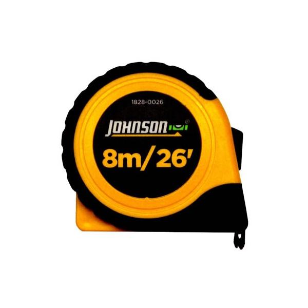 ショックに強く握りやすいラバーグリップ。認識性の良いカラーのメモリ表記（インチ/メトリック併記）。丈夫で傷がつきにくいナイロンコーティングテープを採用。背面にはクリップが付属。サイズ：L8ｘW7.5ｘD4.5cm計測範囲：8m/26フィート...