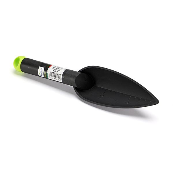 植え替え時に同じ深さで掘ることができる便利な目盛り付き植え替えスコップ。10cmまで1cm単位の目印付き。[HABITAT series]プラスチックの中でも最も大きい強度・剛性を持つガラス繊維強化ポリアミドを使用したツールシリーズ。荷重た...