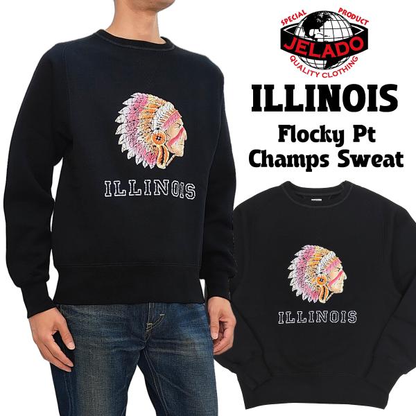 ジェラード スウェット JELADO ILLINOIS 電着フロッキープリント 両Vガゼット 裏起毛トレーナー AB12201 新品●JELADO(ジェラード)のスウェットシャツです。作品名は「JELADO Champs ILLINOIS ...