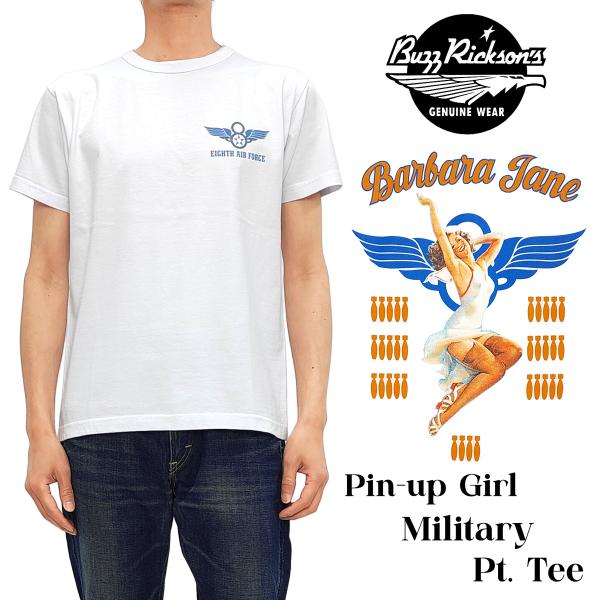 バズリクソンズ 半袖Tシャツ BUZZ RICKSON'S ピンナップガール BARBARA JANE Tシャツ BR79625 白 新品●Mサイズ 身幅50cm 着丈63cm 肩幅42cm 袖丈18cm●Lサイズ 身幅52cm 着丈66c...