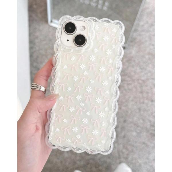 【対応機種】ご希望のサイズを再度ご確認ください。【商品詳細】・シンプルでおしゃれなケース♪  リボンとフラワーデザインがかわいいです◎・カラー   クリア・素材　TPU