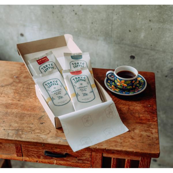 【Beans Type | 銘柄】TOKYO COFFEE BLEND、東ティモール、スマトラ、カフェインレスモカの４種類のお試しセットTOKYO COFFEE’s Signature Tokyo Coffee Blend【当店一押しのオー...