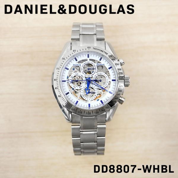 ダニエルダグラスのステンレスウォッチ。機械式の動きを楽しむ事のできるオートマチック（自動巻き）を搭載。シースルーバックが採用されているため、両面から自動巻きムーヴメントが確認できます。◆品番：DD8807-WHBL◆ムーブメント：自動巻き◆...