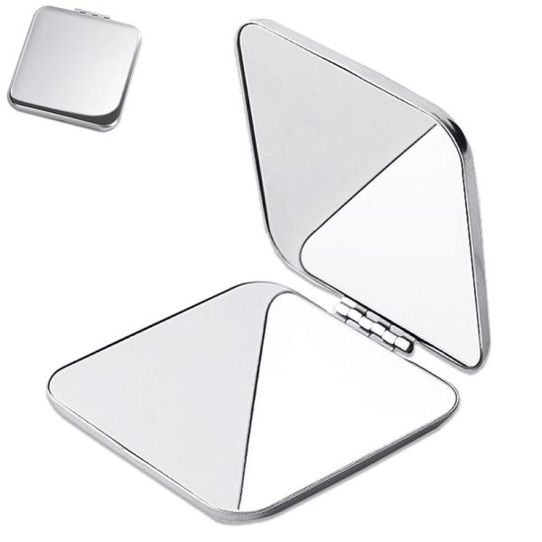 ●商品名前：　コンパクトミラー 手鏡 両面鏡 1個セット ミラー ステンレス製 割れない 折りたたみ 角度調整自由 鏡 化粧 メイク 歯磨き 薄型 軽量  ●商品説明：　・コンパクトで持ち運びに便利、ほとんどのハンドバッグや財布にフィットし...
