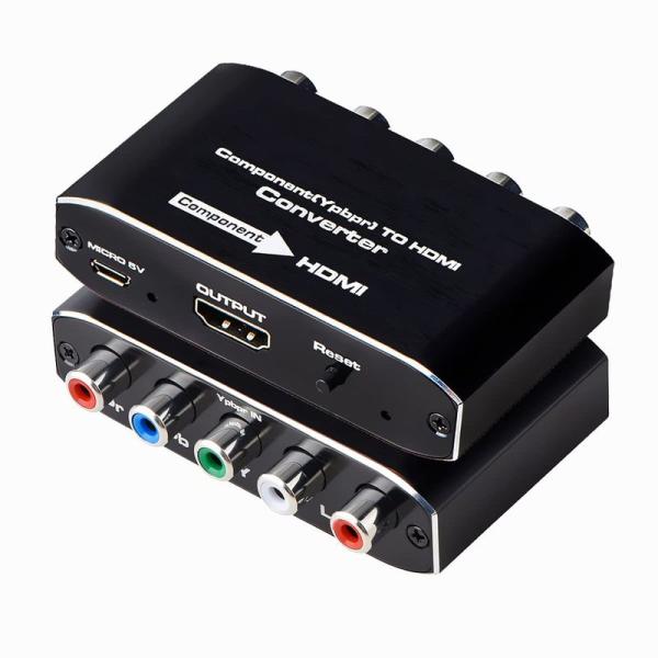 ●商品名前：　コンポーネント to HDMI コンバーター 変換器 YPBPR to HDMI 1080P対応 5RCA RGB to HDMI コンバー ●商品説明：　・【1080P解像度】コンポーネントビデオ源をHDMI HDTVおよび...
