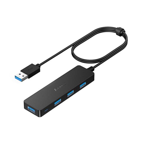 ●商品名前：　Aceele USB ハブ 4 USB ポート USB 3.0 ウルトラスリム ハブ, USB ハブ 120cm 延長ケーブル 5Gbps  ●商品説明：　・??「4つのUSB3.0ポート」USBポート1を4に変えます。 キー...