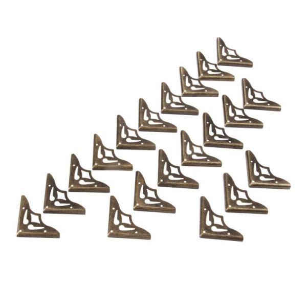 ●商品名前：　20枚入り 三辺のコーナープロテクター コーナー金具 アンティーク調 ボックスコーナー DIY/かばんのコーナー保護 パーツ材料 金具 手作 ●商品説明：　・このコーナープロテクターはテーブル、ボックス、または木製ケースが損傷...