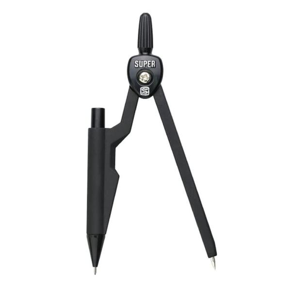 ●商品名前：　ソニック コンパス 0.5mm芯用 黒 ノック-503-BK ●商品説明：　・コンパスの頭部は「中心器機構」になっているので、頭は常に中心にきています。・ノック式シャープペンシルタイプのコンパスです。・商品サイズ (高さ×奥行...