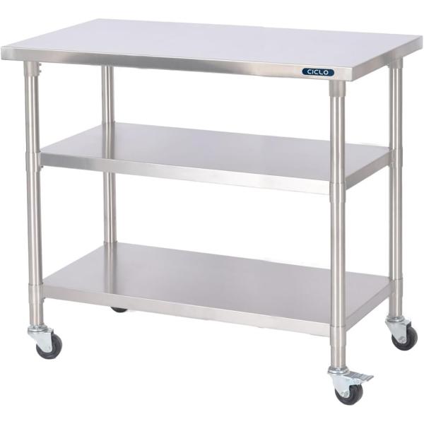 【製品仕様】本体サイズ：約W120×H80×D45cm / 材質：ステンレス / 耐荷重：約120kg / 仕様：組立式【製品の強み】安心の日本製 ステレンス製の作業台 高品質のステレンス製で、耐食性、お手入れが簡単、酸化防止剤、水洗いが可...
